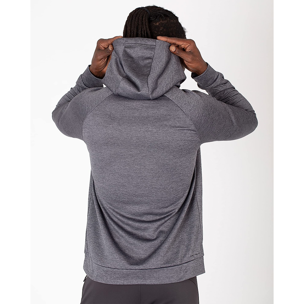 Layer 8 Men's Hoodie Performance Light Weight Tech Fleece Pullover Training Workout Athletic Sweatshirt Hooded Fitness Top (Small Basalt Hthr)
