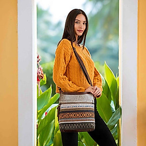 Myra Bag Adaptable Shoulder Bag UpcycledCotton & Cowhide LeatherS-2864