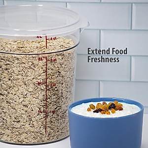 Cambro Food Storage Container with Lid (2 Pack) - Round Series - 4 QT (Quart) - Commercial Grade for Food Prep (Clear)