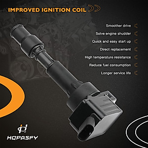 Ignition Coil Pack Set of 4Pcs Compatible with Hyundai Elantra Sonata Kona Kia Forte Optima 2.0L & More Replaces# 27300-2E601, UF816