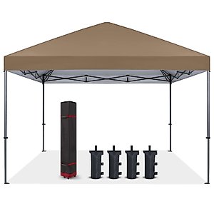 COOSHADE Durable Easy Pop Up Canopy Tent 12x12Ft(Khaki)