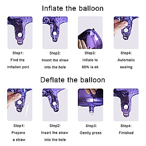 Maigendoo 11 Number Balloon Set Digit Balloons Latex Balloon Confetti Balloon Heart Star Moon Foil Mylar Balloon with Swirl Decorations for 11th Birthday Party Graduation Anniversary Event, Purple