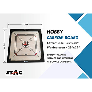 Stag Championship Carrom Board Game with Coins and Striker (Championship)