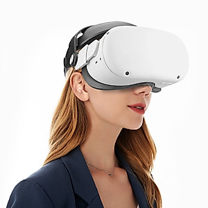 MASiKEN Upgraded Head Strap for VR Headset, Elite Strap Shift Weight On Forehead Release Face Squeeze Enhance Comfort in VR Games, Breathable TPU Back Head Cushion (Black)