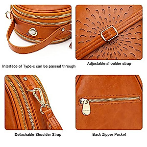 APHISON Fashion Mini Backpack Purse for Women Cute Small Backpacks PU Leather Crossbody Shoulder Bags Handbags Multifunctional and Large-Capacity Daypack Purse L-BROWN