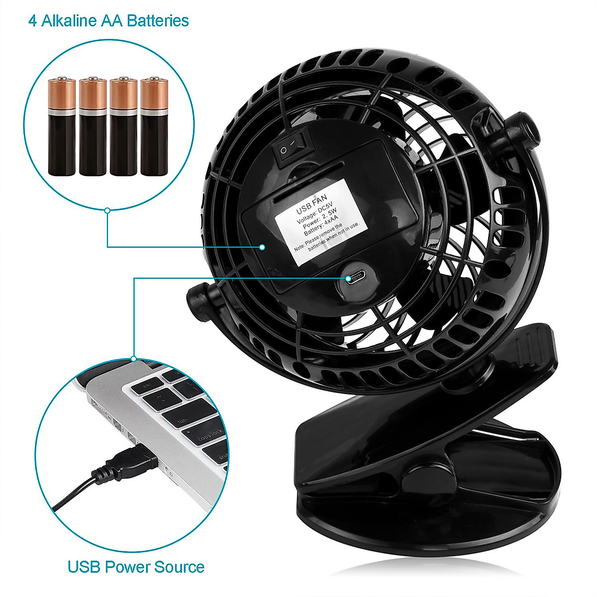 10000mAh Rechargeable Clip On Fan for Bed, Portable Fan, 8 Inch Battery Operated Fan for Stroller, Treadmill(Up to 24H of Use),4-Speed Fast Cooling Outdoor Fan, USB Fan for Bedroom, Office, Camping