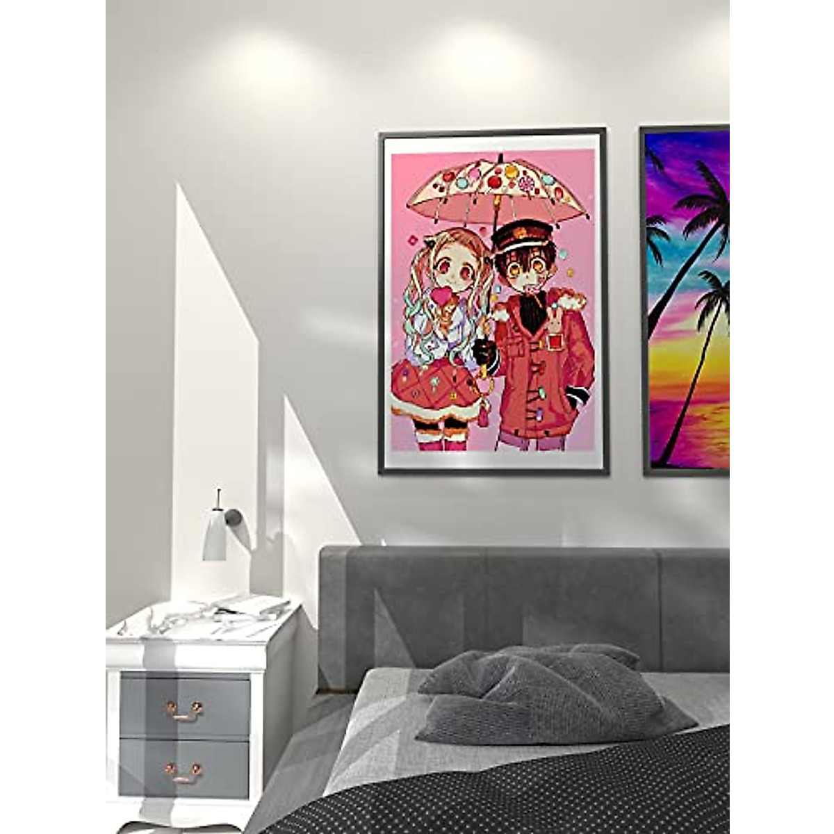 MUTOGLAVA Wall Art Decor Toilet-Bound Hanako-kun Posters, Anime Pictures Canvas Prints for Bedroom Decoration, Painting Aesthetic Photo Decor Livingroom Bathroom-Unframed-16 * 24 Inches (PINK)