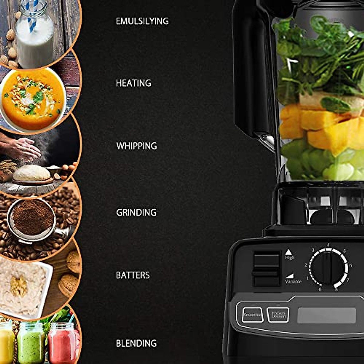 High-Powered 1450W Blender Smoothie Maker with Variable Speeds, Large Capacity Tritan Jar, 4 Preset Programs, Make Healthy Drinks & Meals Effortlessly