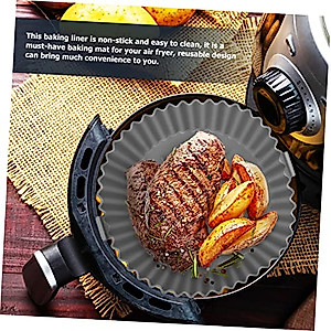 KICHOUSE 2pcs Fryer Pad Nonstick Bakeware Toaster Air Fryer Resin Tray Oven Pot Oven Baking Pan Reusable Air Fryers Pot Pot for Air Fryer Air Fryer Baking Pot Air Fryer Baking Pads Steamer