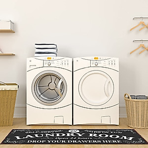 Kuilepa Farmhouse Laundry Room Area Rugs 20"X47" Non Slip Waterproof Laundry Floor Mat Durable Entrance Rug Area Rug for Kitchen Floor Laundry Room Bathroom Hallway Entryway Area Rugs