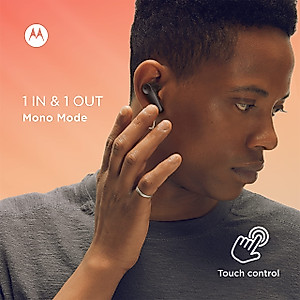 Motorola Sound Moto Buds 600 ANC Earbuds - Hybrid Active Noise Cancelling True Wireless Bluetooth Headphones with Snapdragon Sound & ENC - Fast Pair, Quick Charge, Wireless Charging Case, IPX5, Black