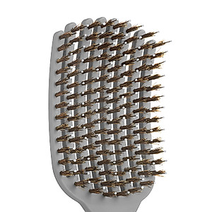 (All New) KareCo Tangle Buster Flexible Paddle Brush, Detangler & Styler for All Hair Types | Dual Nylon and Boar Bristles (9 Fingers)