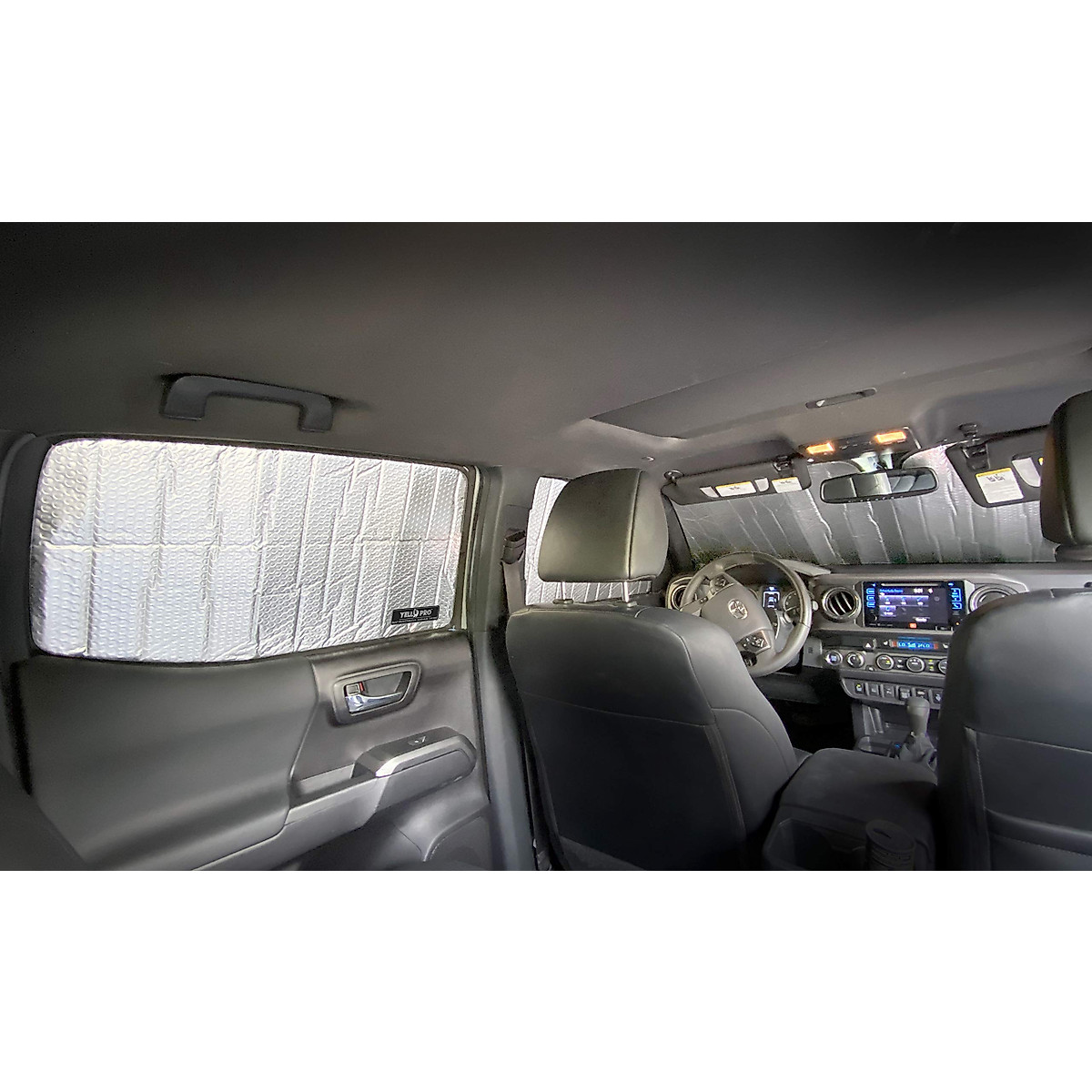 YelloPro Custom Fit Reflective Windshield Sunshade for 2016 2017 2018 2019 2020 2021 2022 2023 Toyota Tacoma, TRD Off-Road, SR, SR5, TRD Sport, TRD Pro, Limited 2Dr 4Dr Pickup, UV Reflector