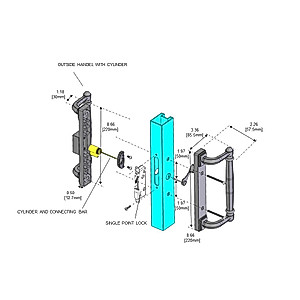 House Guard 20001 Series Patio Door Lock and Handle Set with Key Choices That Add a Unique Signature to Your Patio Doors Glass Sliding Door Handle(Black)