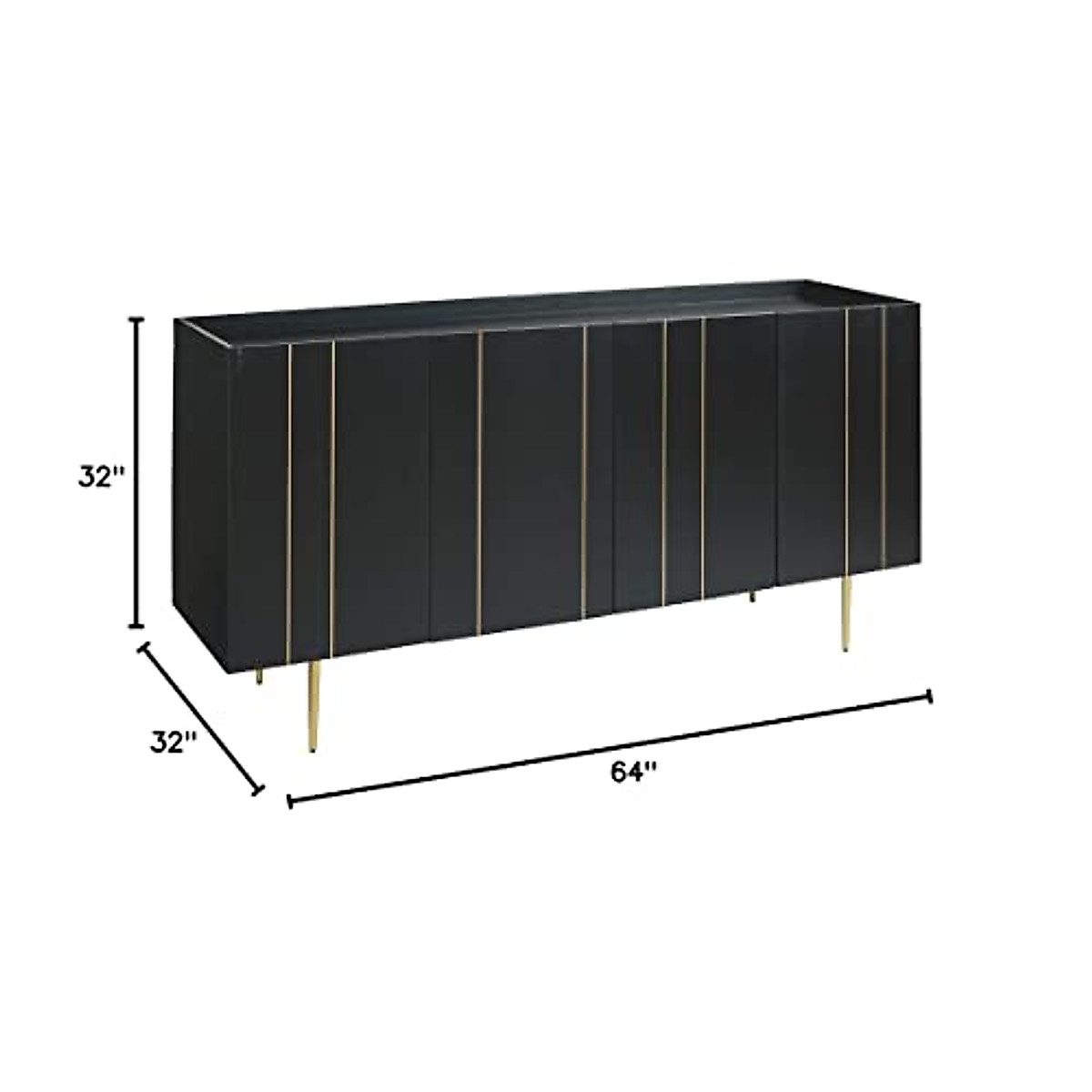 Signature Design by Ashley Brentburn Contemporary Accent Cabinet or TV Stand, Black