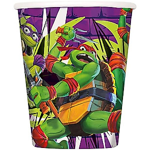 Unique Industries Teenage Mutant Ninja Turtles Mutant Mayhem Disposable Paper Cups - 9oz (8 Ct) | Perfect for Teenage Mutant Ninja Turtles Themed Parties & Celebrations