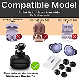 [3 Pairs] Miimall Compatible for Samsung Galaxy Buds Pro Ear Tips Foam, Ultimate Fit in Case, Anti-Slip Reduce Noise Ear Plugs, Replacement Memory Foam Ear Tips for Galaxy Buds Pro(Black, S/M/L)