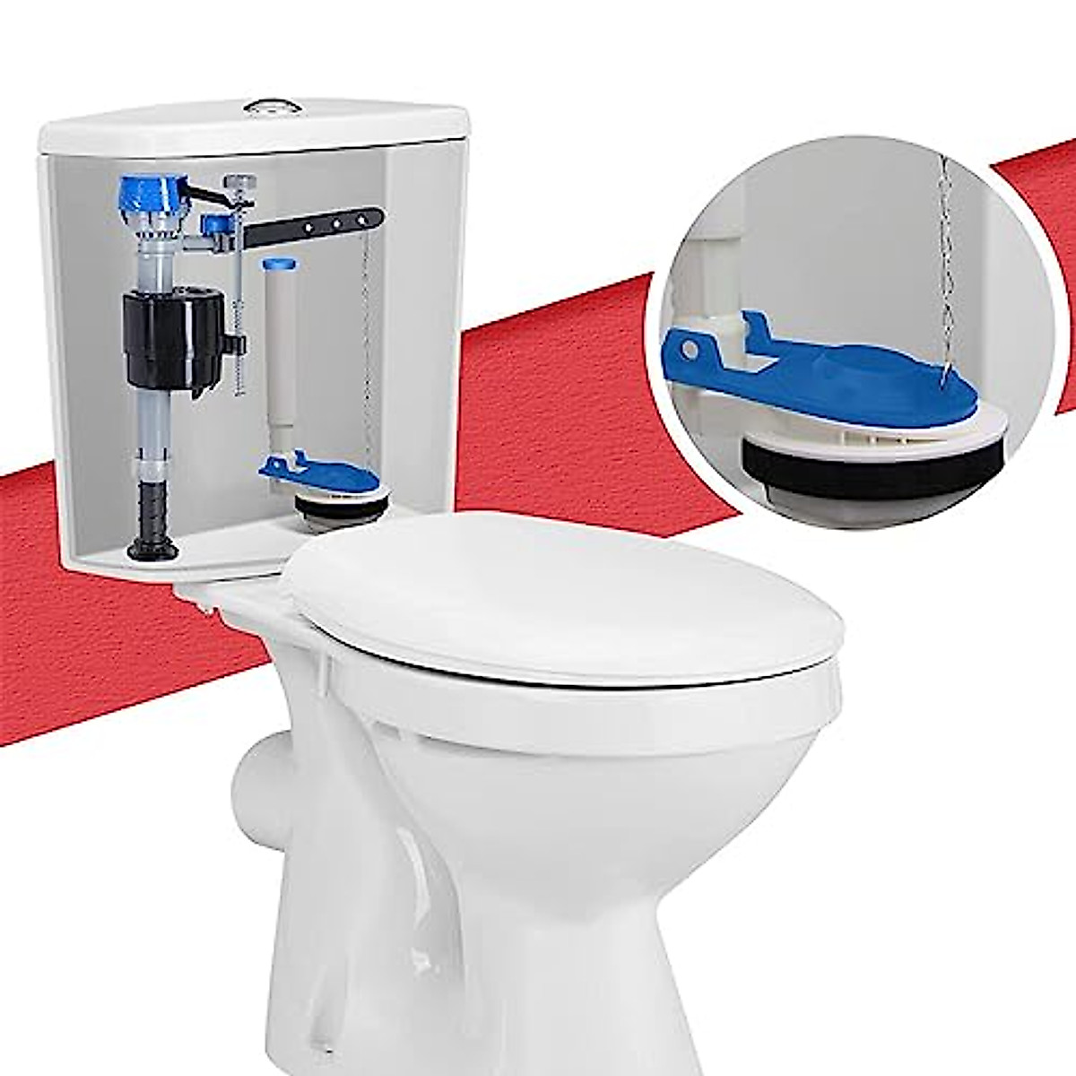 1 Pack Toilet Flapper Replacement, Universal 2-inch Toilet Stopper Flapper Compatible with American Standard Toilet Tank, Water Saving Long-Lasting Rubber Seal Flapper with Stainless Steel Chain