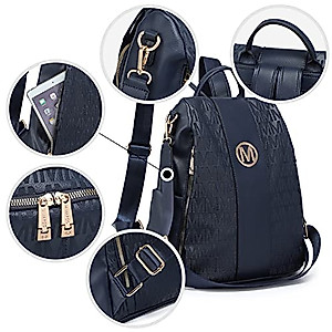 MKP Women Fashion Backpack Purse Jean Denim Handbag Anti-Theft Rucksack Travel School Shoulder Bag with Wristlet