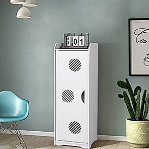 CITLOW White Bathroom Floor Cabinet,Multi-Purpose Storage Cabinet Unit,Free Standing Bathroom Furniture Cabinet with Door and Shelves for Living Room,Bedroom,Kitchen,Hallway,etc…