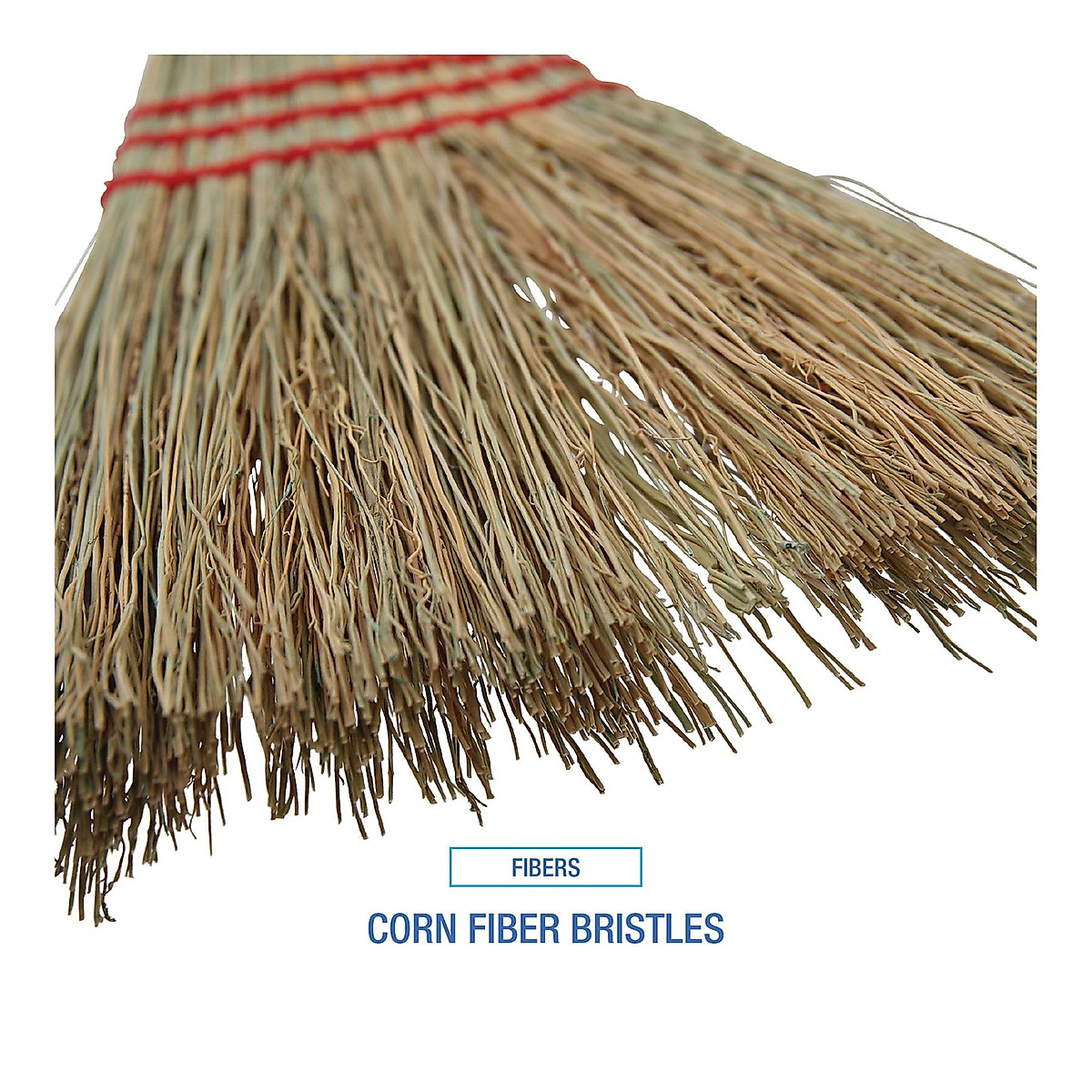 Boardwalk BWK951TCT Corn Fiber Lobby/Toy Broom with 39 in. Wood Handle - Red/Yellow (12/Carton)