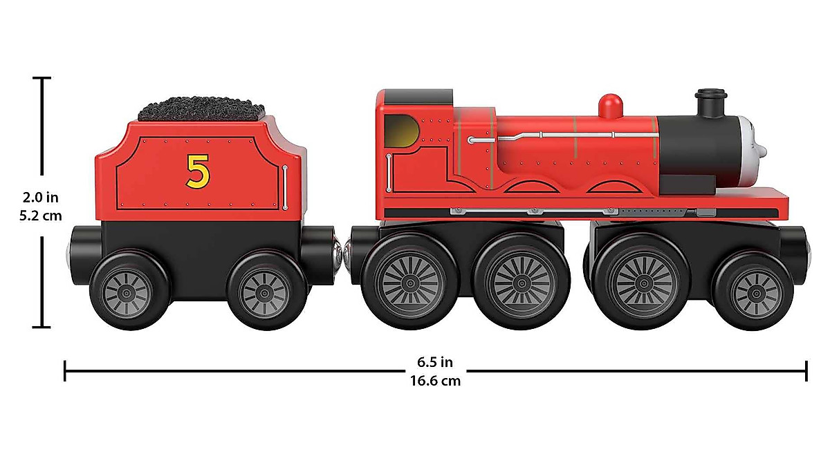 Thomas & Friends Wooden Railway Toy Train James - Push-Along Engine