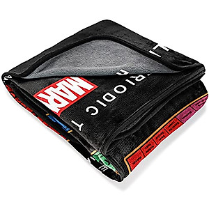 Marvel Periodic Table Blanket - Measures 62 x 90 inches - Fade Resistant Super Soft Fleece Bedding (Official Marvel Product)