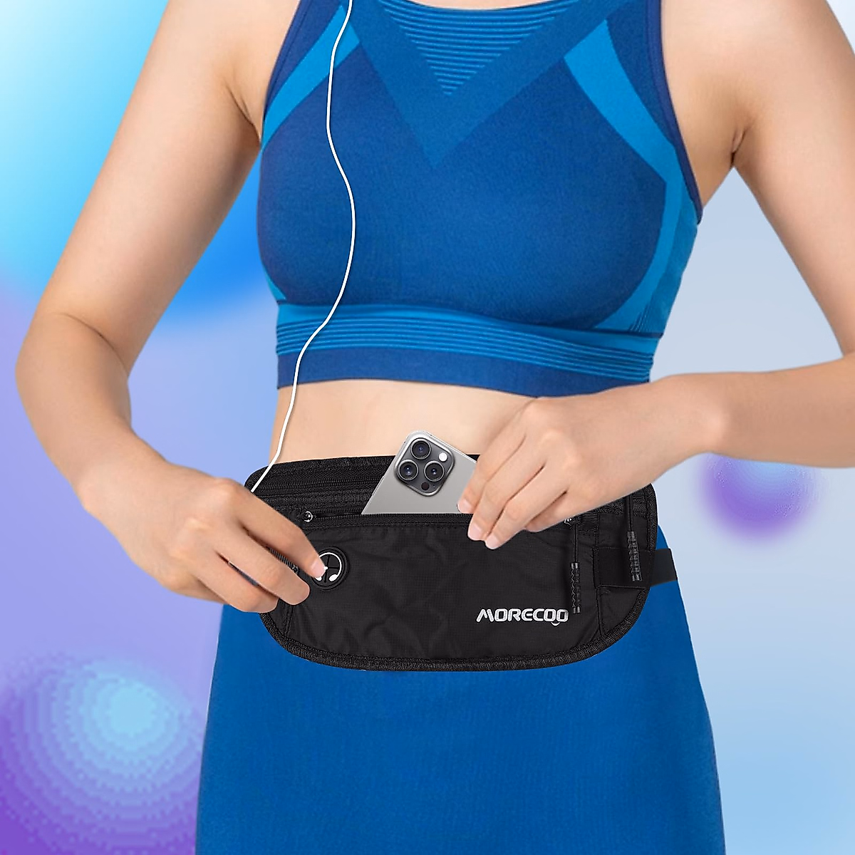 Running Belt for Women Men,Workout Fanny pack for Travel,Phone Holder for Running,Runner waist pack for Running Walking Cycling Camping Gym