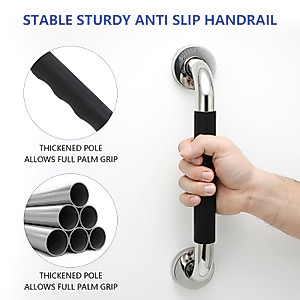 Misounda Shower Garb Bars,12 inches Grab Bars for Bathtubs Showers,Stainless Steel Bathroom Grab Bars,Toilet Handle,Bathtub Handle,Handicap Grab Bars,Shower Safety Grab Bar for Seniors Elderly Kids