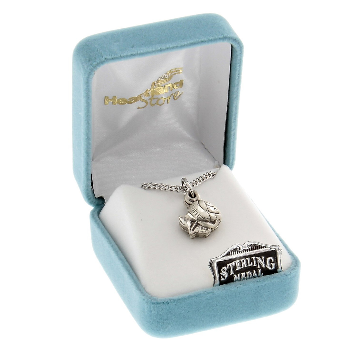 Heartland Store Sterling Silver Women's Triple Slide Rose with Miraculous Pendant + 18 Inch Rhodium Plated Chain & Clasp