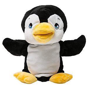 HollyHOME Plush Zoo Friends Hand Puppet Animal Puppet Penguin for Kids Storytime 14 Inches Black