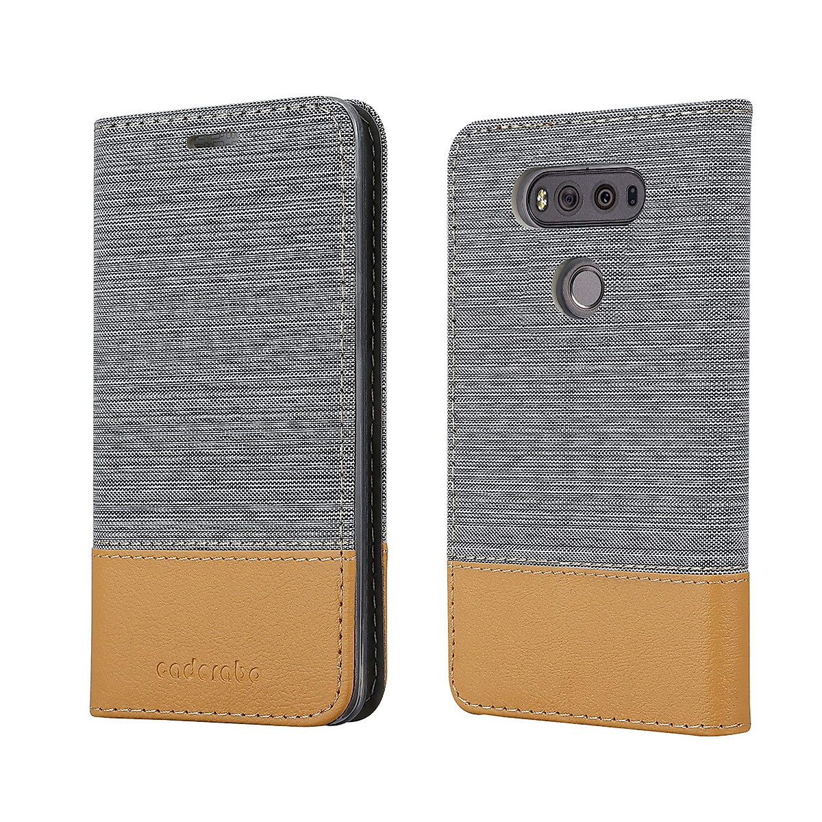 Cadorabo Book Case Compatible with LG V20 in Light Grey Brown - with Magnetic Closure, Stand Function and Card Slot - Wallet Etui Cover Pouch PU Leather Flip