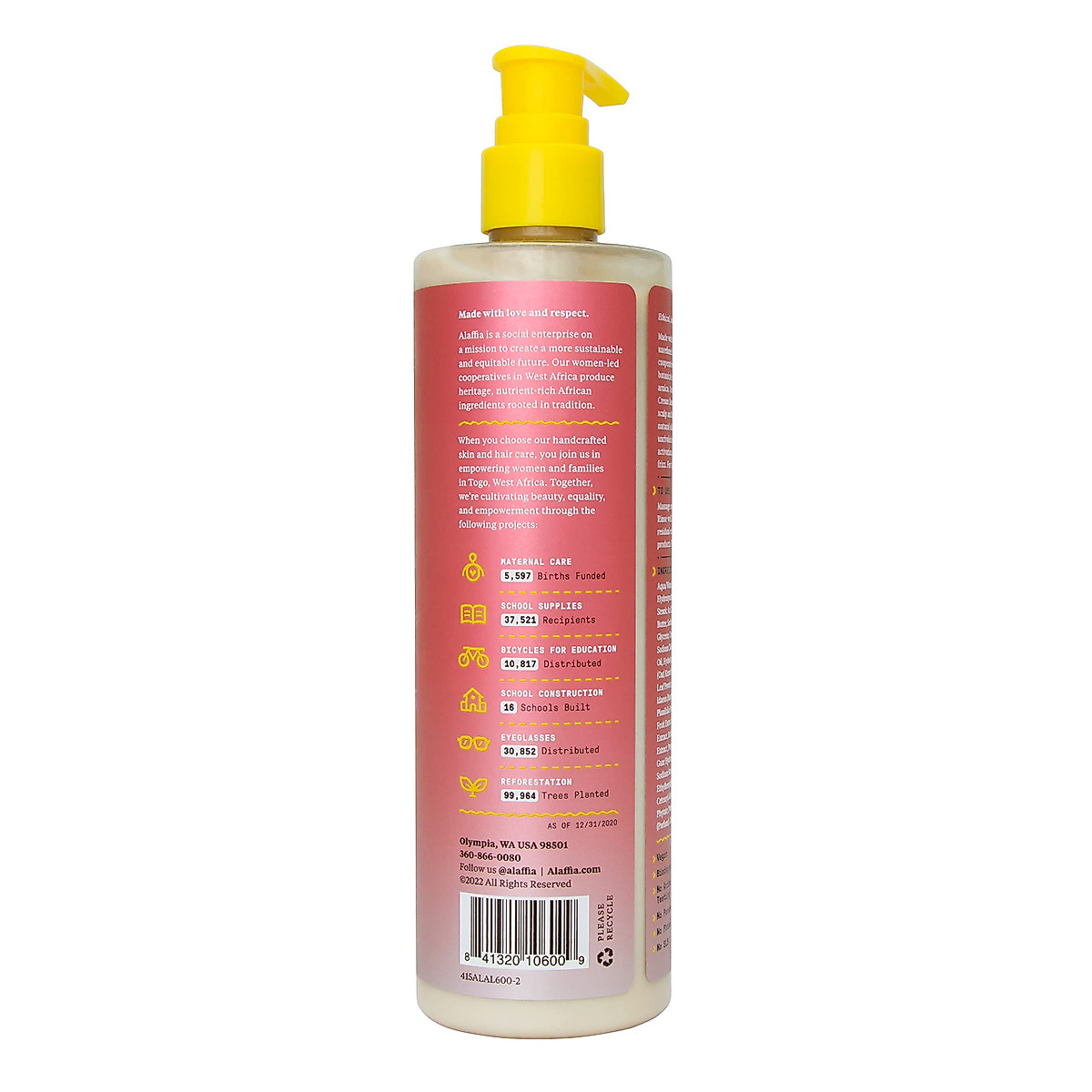 Alaffia Hair Care, Beautiful Curls Curl Defining Cream Shampoo, Coily to Curly Hair Products, Natural Shampoo, No Sulfates with Shea Butter, Essential Oils, Comfrey, Arnica 12 Fl Oz