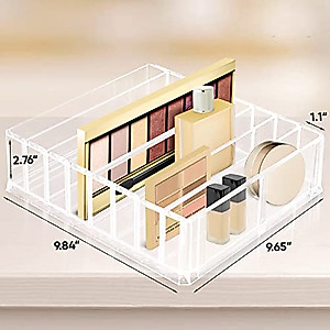 Acrylic Makeup Palette Organizer 8 Spaces Makeup Holder Organizer For Vanity Clear Cosmetics Makeup Organizer for Drawers
