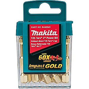 Makita B-60545 Impact Gold T25 Torx 2″ Power Bit, 15/Pk