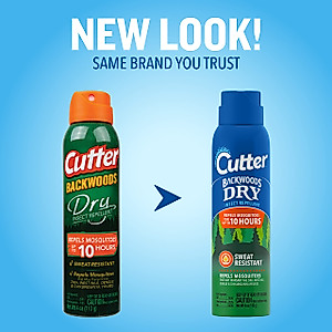 Cutter Backwoods Dry Insect Repellent, Mosquito Repellent, 25% DEET, Sweat Resistent, 4 Ounce (Aerosol Spray) (Pack of 2)