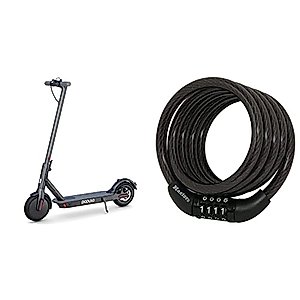 Folding Electric Scooter - 8.5” Pneumatic Tires - Up to 14.5 Miles & 15 MPH Portable Folding Commuting Electric Scooter…… & Master Lock Bike Lock Cable