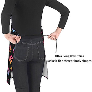 Wisedeal Dogs Paw Apron, Funny Colorful Pet Paws Animal Footprint Apron with 2 Pockets Adjustable Neck for Mom Dad Men Women, Suitable for Kitchen Cooking Lover Dog Chef Grill Bistro Baking BBQ