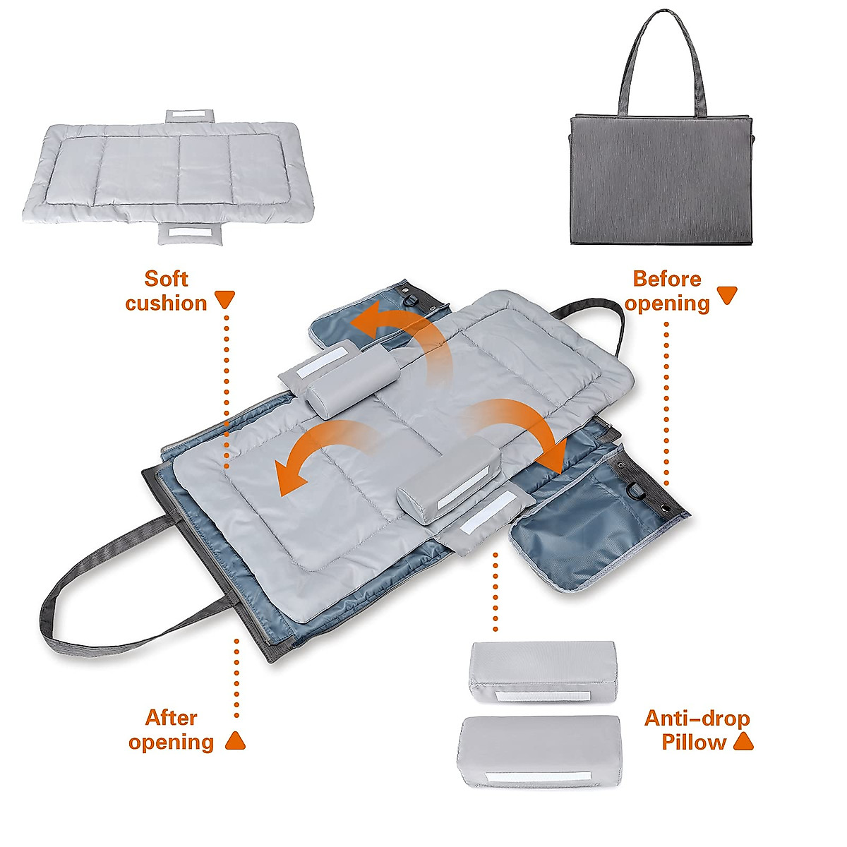 Diaper Bag Tote, Large Travel Diaper Bag, Baby Bags with Changing Pad and Diaper Bag Organizer Insert for Tote - Dark Grey