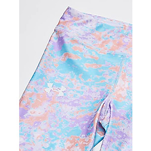 Under Armour Girls' HeatGear Armour Print Bike Shorts, Purple Note (523)/White, Youth Large