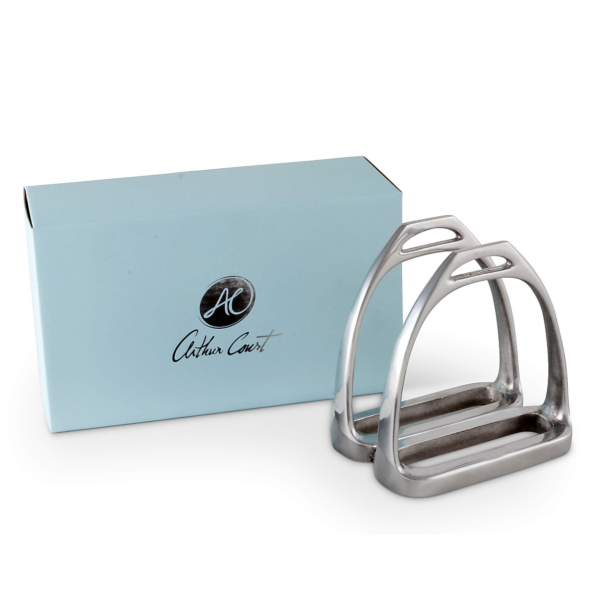 Arthur Court Horse Stirrup Equestrian Paper Napkin Holder for Kitchen Countertops, Dinner Tables, Picnic Tables - Outdoor Use, Organization for Multiple Sizes - Durable Metal 5 inch Tall