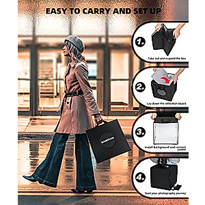 SAMTIAN Upgrade 8 Backdrops Light Box, 12" Shooting Tent with 120 LED Lights Photo Studio Light Box Photography with Reflection Board & Diffuser for Small Size Product Photography