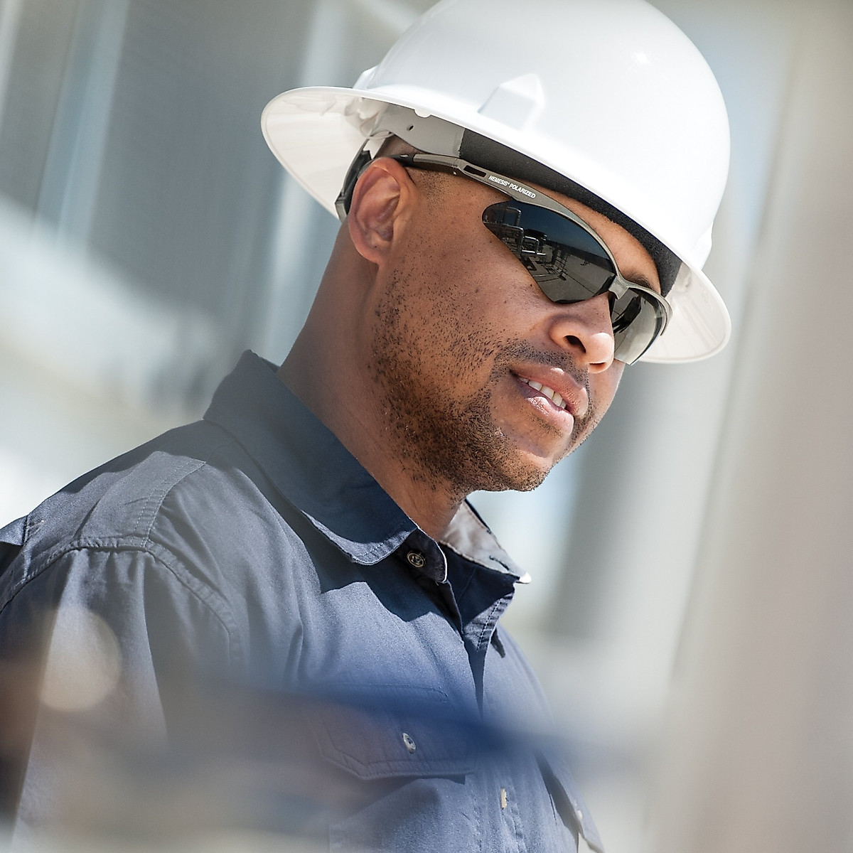 KleenGuard™ V30 Nemesis™ Polarized Safety Glasses (28635), Smoke Grey Lenses, Gunmetal Frame, Unisex Sunglasses for Men and Women (Qty 1)