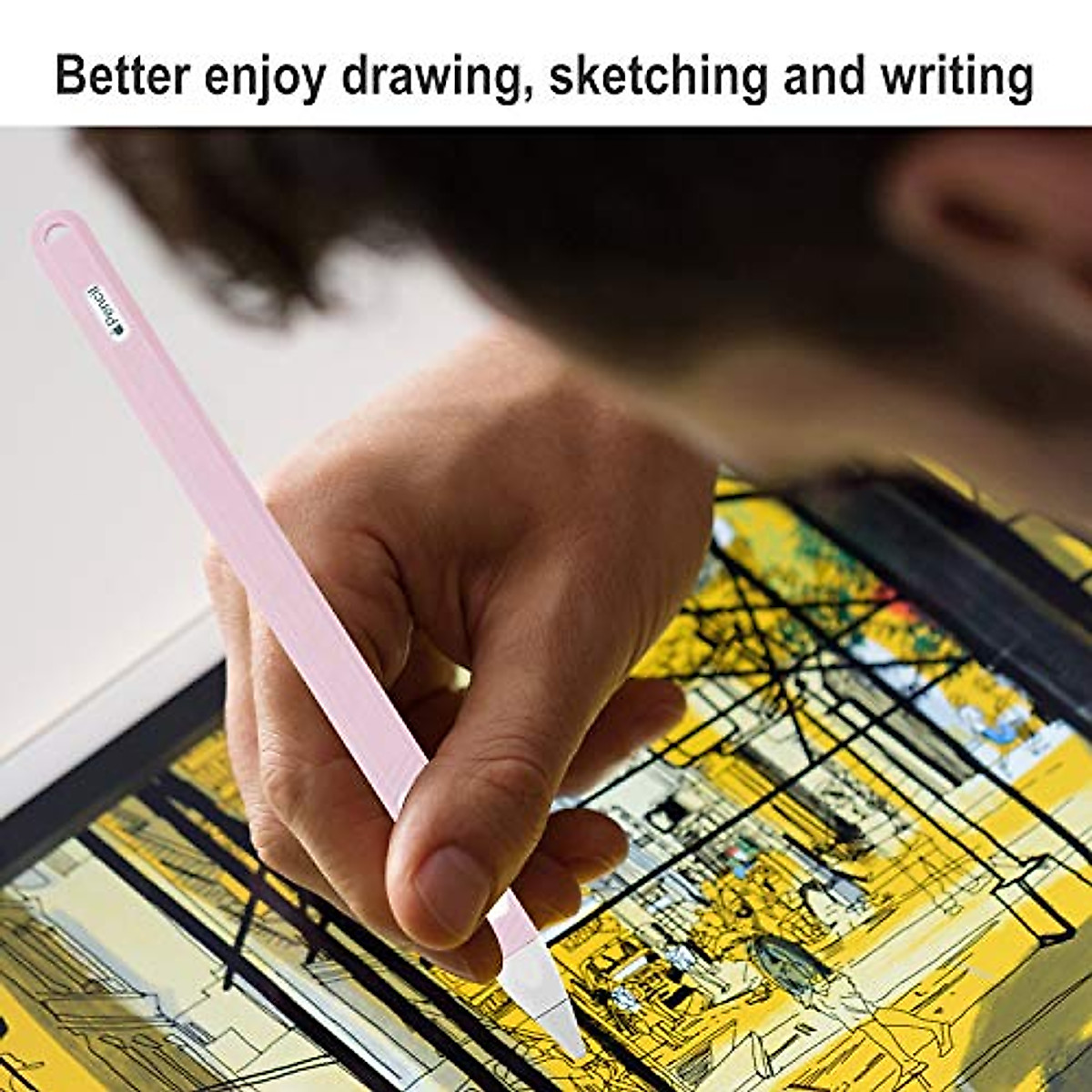 TICARVE Case for Apple Pencil Holder, Apple Pencil Sleeve, Apple Pencil 2nd Generation Compatible with iPad Pro 2018 Magnetic Skin, Pink