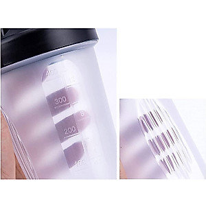 A Small Clear Shaker Bottle w. Pink Lid,12Oz/400ml Measurement Marks & Stainless Whisk Blender Mixer,BPA Free,Made of PP5,-4~248 °F,Perfect for Nutrition/Protein/Keto/Juice Powder Shaking (1YQ5Y)