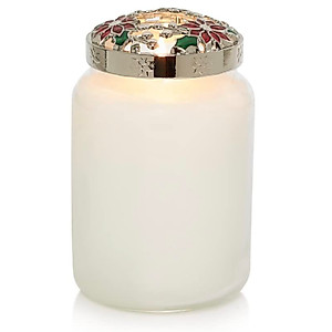 Yankee Candle Poinsettia Holiday Floral Illuma-Lid Candle Topper - for YC Large and Medium Original Jar Candles