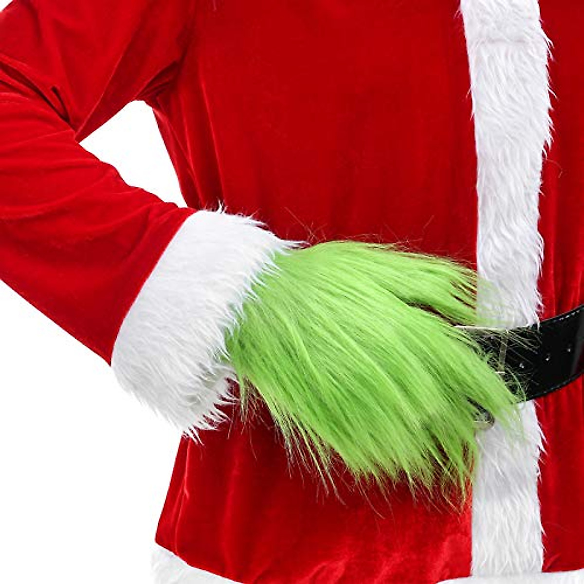 Obavioy Green Furry Hand Gloves for Adult Halloween Christmas Cosplay Costume Accessories