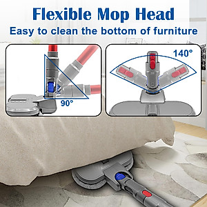 Electric Mop Head Compatible with Dyson V11 V10 V8 V7 Cordless Stick Vacuum Cleaner, Hardwood Floor Attachment wet and dry dual-use