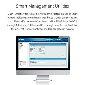 D-Link PoE Switch, 8 Port Smart Managed Gigabit Ethernet Layer 2 VLAN Control (DGS-1100-08P)