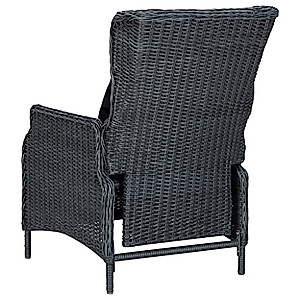 vidaXL Patio Dining Set with Cushions 9 Pieces Garden Balcony Backyard Terrace Dinner Dinette Table Chairs Outdoor Furniture Poly Rattan Dark Gray
